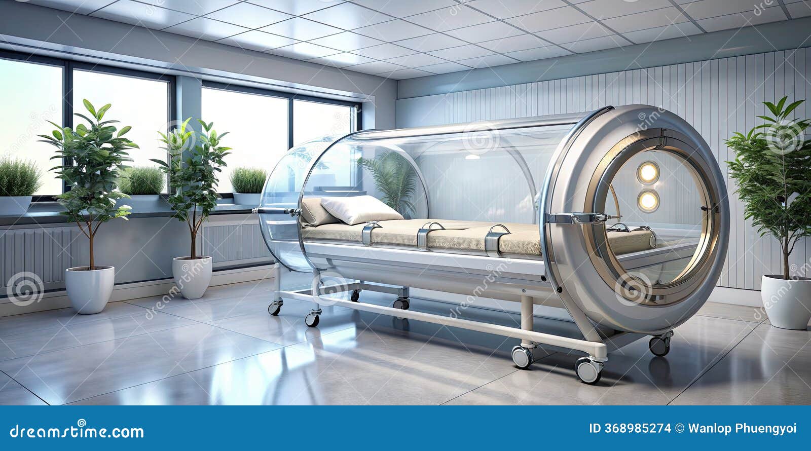 Row Of Hyperbaric Oxygen Chambers In A Clinic Stock Image ...
