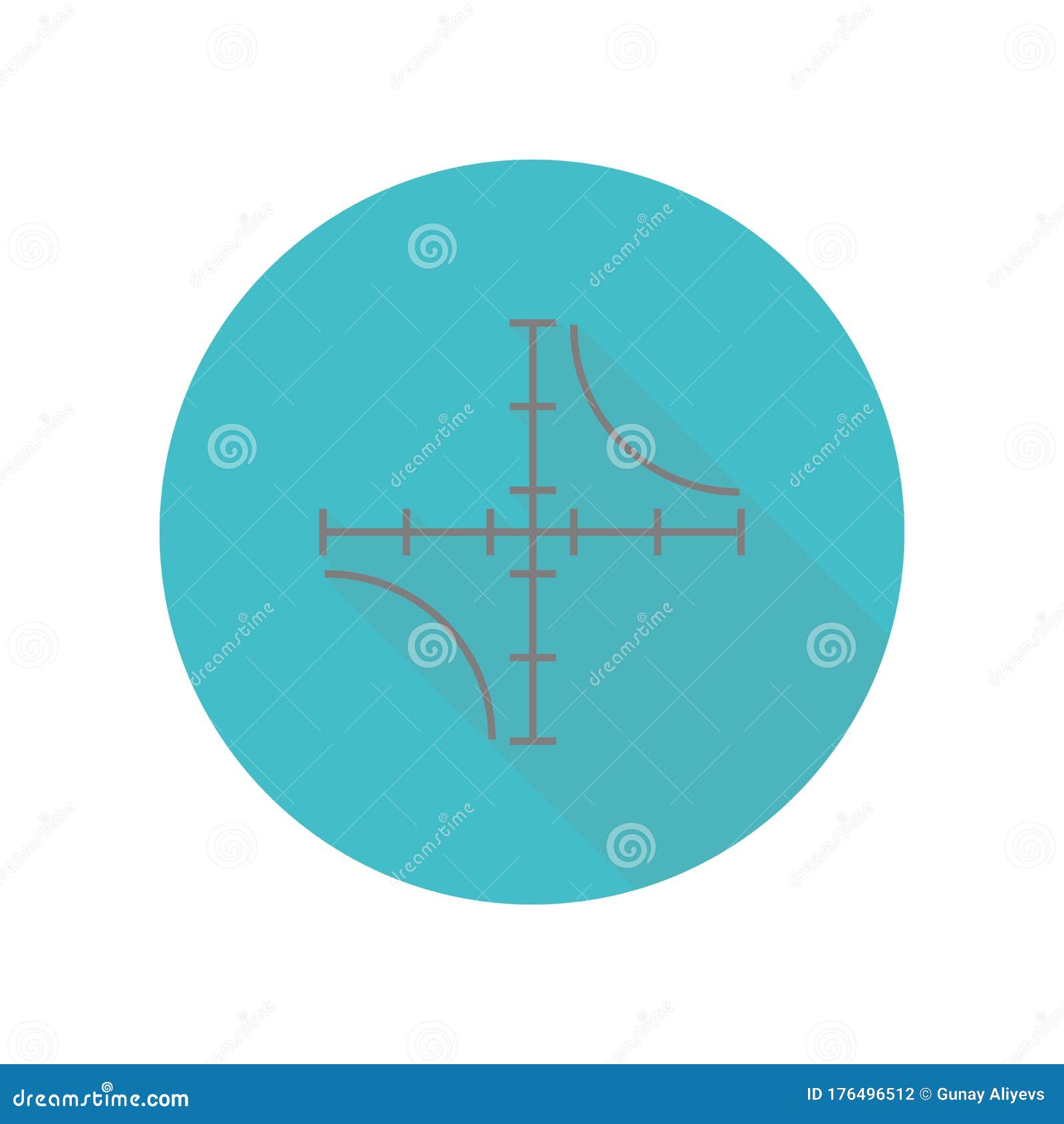 Hyperbola Plot Long Shadow Icon. Simple Glyph, Flat Vector of Web Icons ...