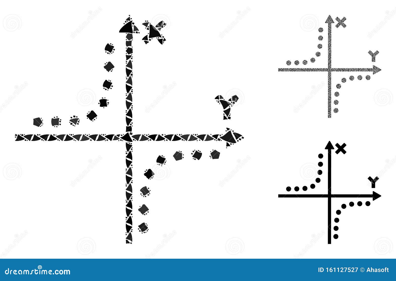 Hyperbola Plot Mosaic Icon of Abrupt Items Stock Vector - Illustration ...
