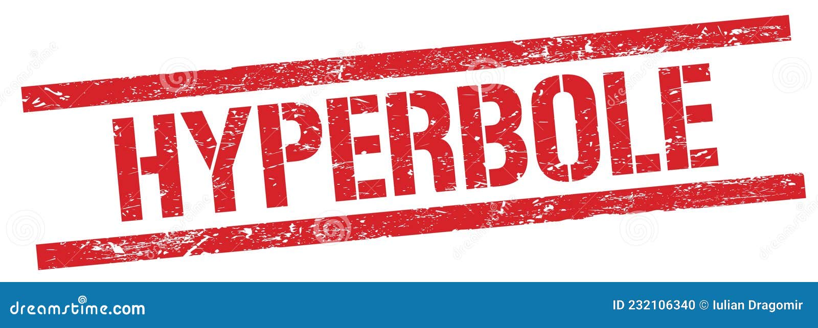 HYPERBOLE Text on Red Grungy Rectangle Stamp Stock Illustration ...