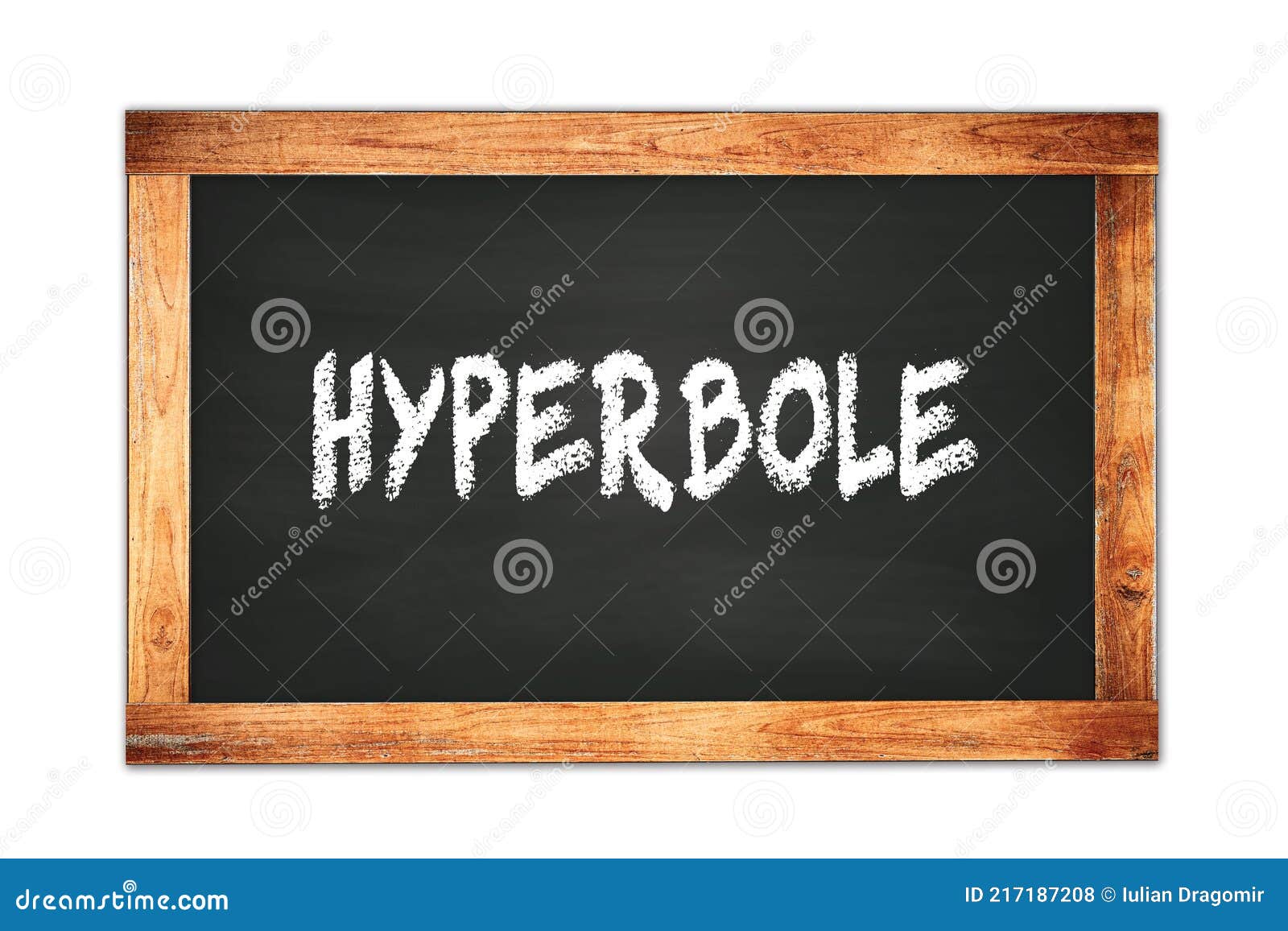 HYPERBOLE Text Written on Wooden Frame School Blackboard Stock ...