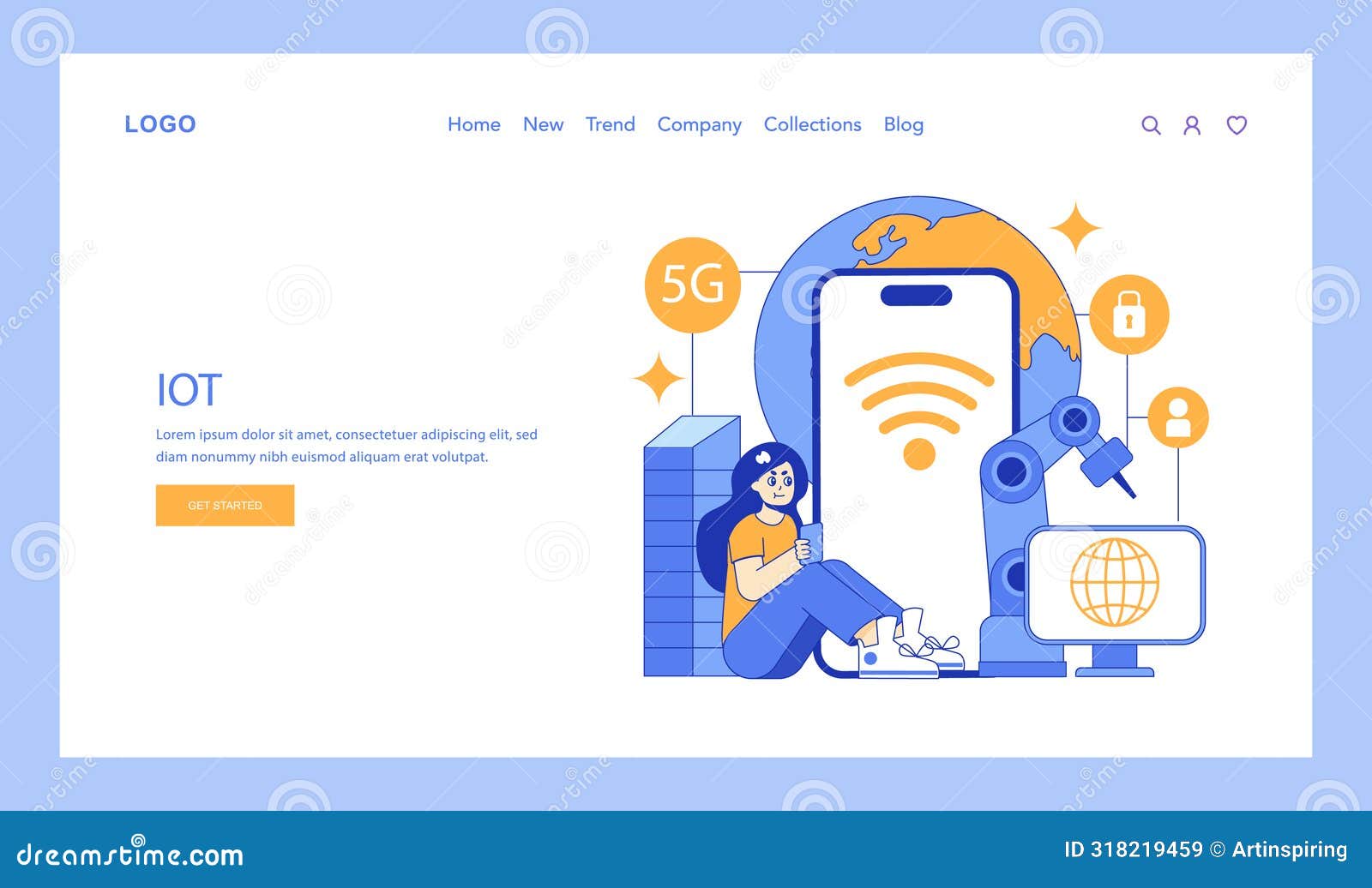 Hyperconnectivity. Flat Vector Illustration Stock Vector - Illustration ...