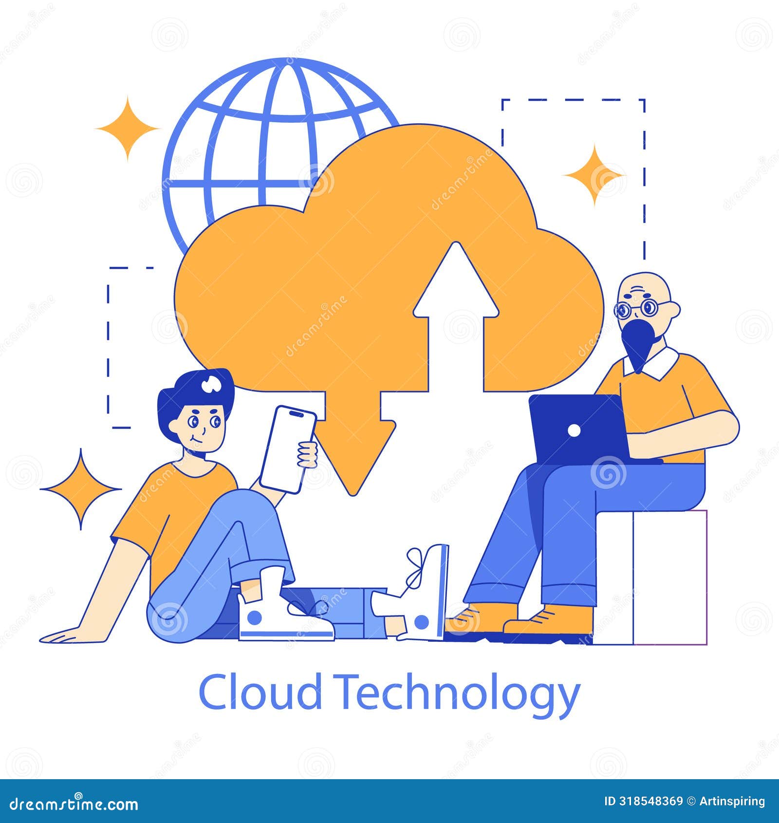 Hyperconnectivity. Flat Vector Illustration Stock Vector - Illustration ...