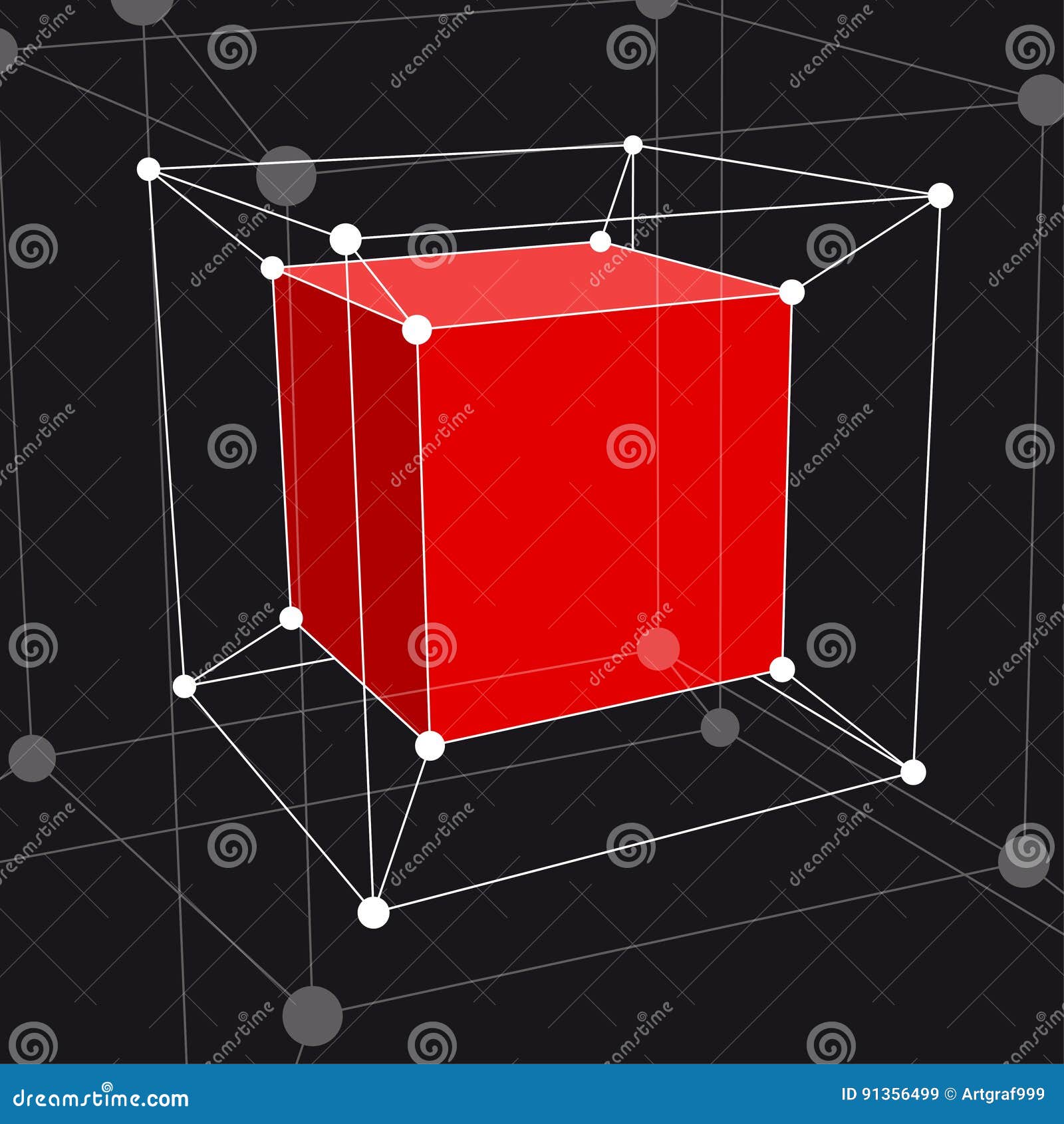 Hypercube 3D Object. Vector Illustration | CartoonDealer.com #91356499
