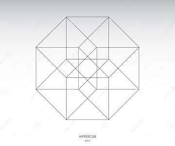 Hypercube vector icon stock vector. Illustration of modern - 96312388