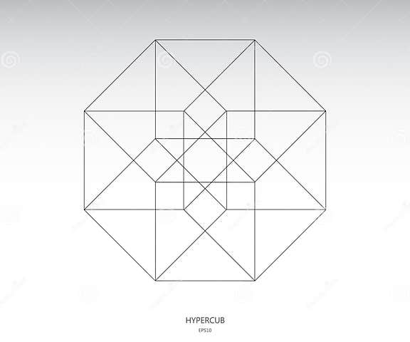 Hypercube vector icon stock vector. Illustration of modern - 96312388