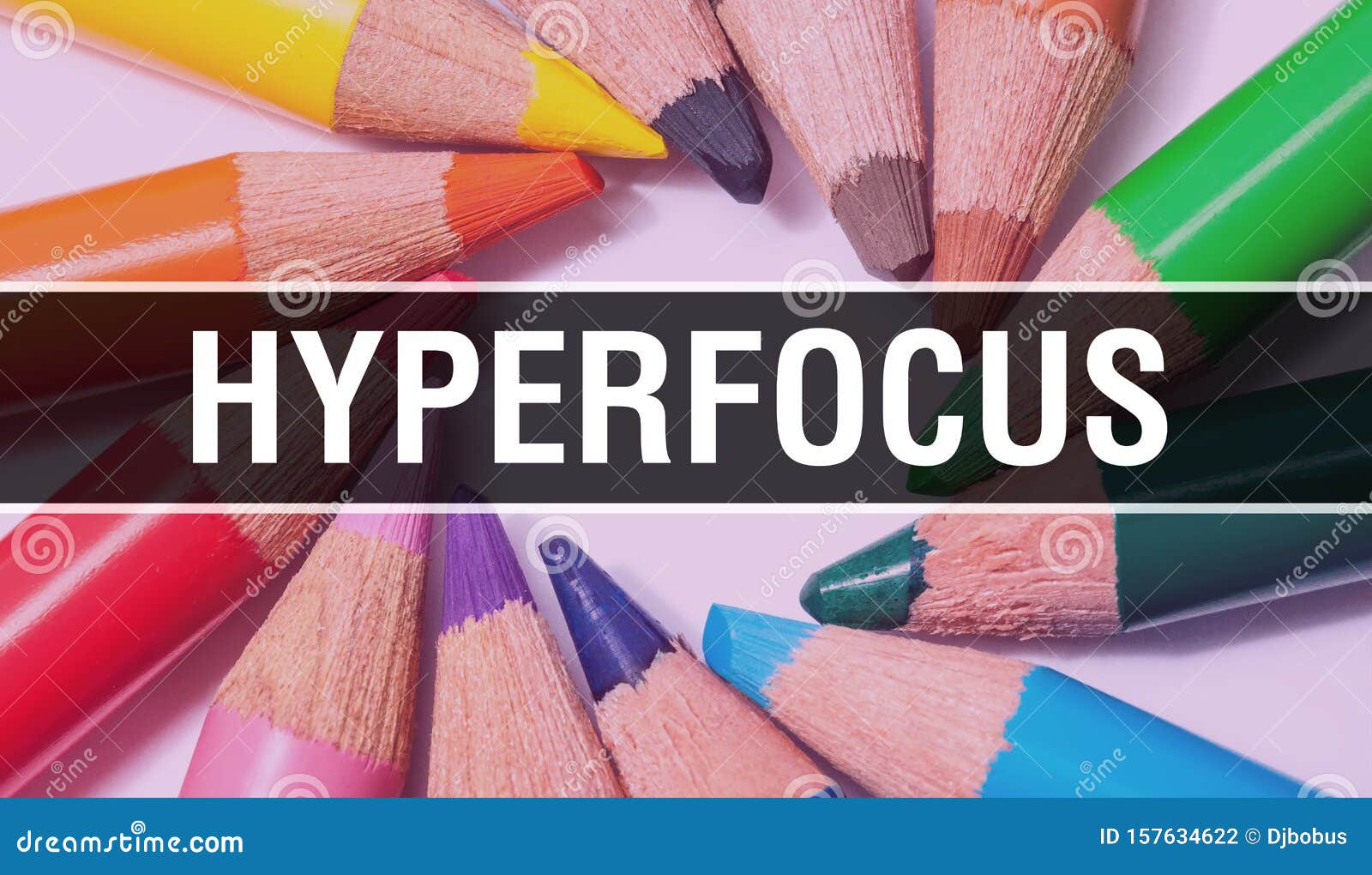Hyperfocus Concept Banner with Texture from Colorful Items of Education ...