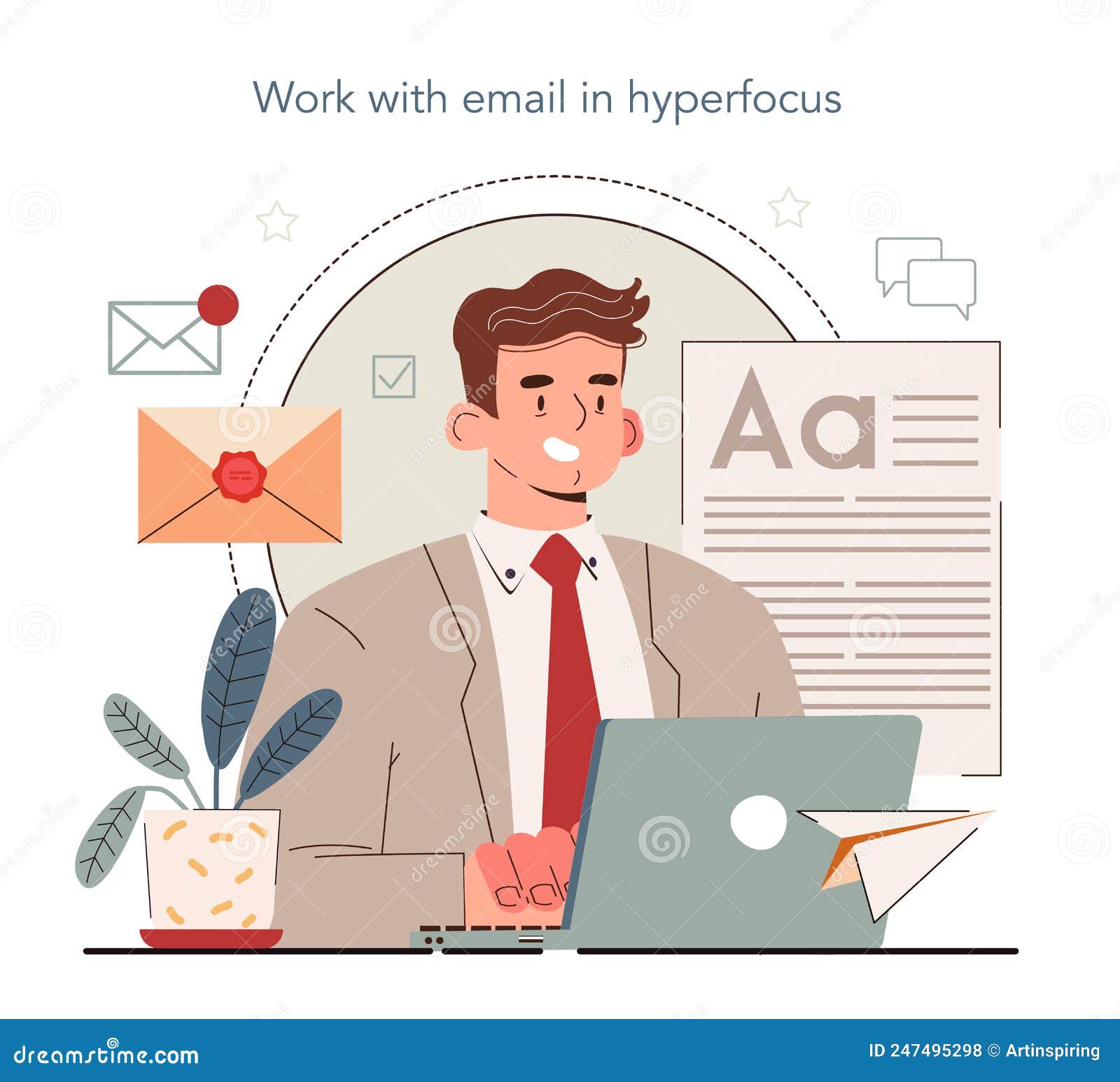 Hyperfocus Idea, How To Become More Efficient. Work with Email Stock ...