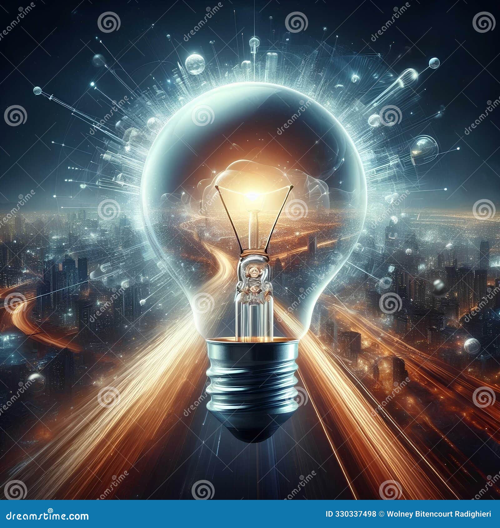 Hyperfocus Image of a Light Bulb Stock Illustration - Illustration of ...