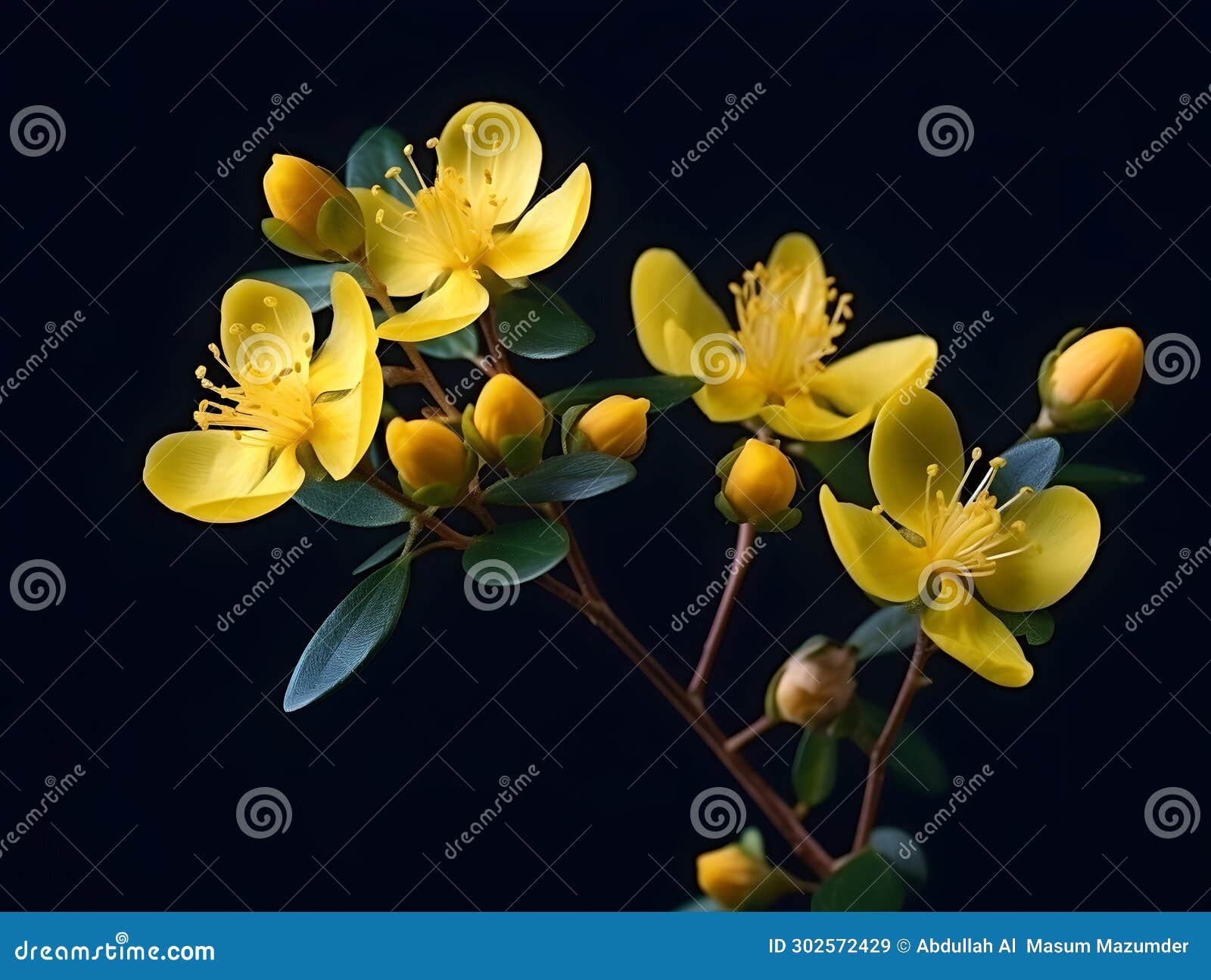 Hypericum Flower in Studio Background, Single Hypericum Flower ...