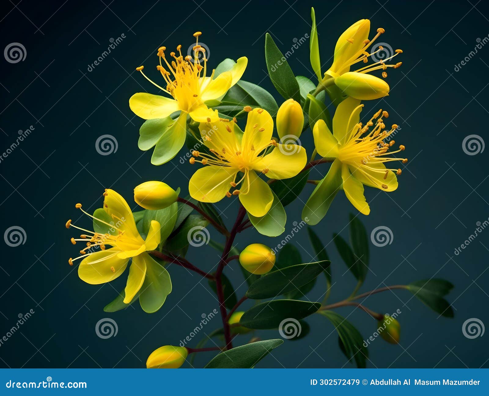 Hypericum Flower in Studio Background, Single Hypericum Flower ...