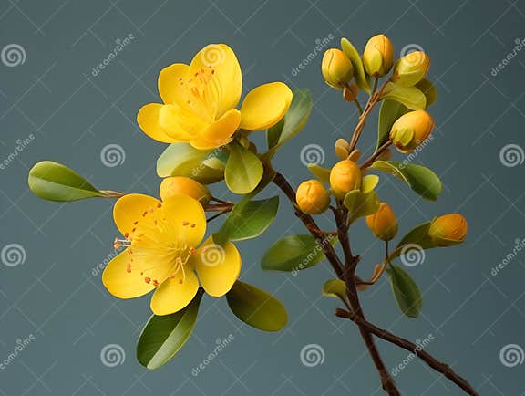 Hypericum Flower in Studio Background, Single Hypericum Flower ...