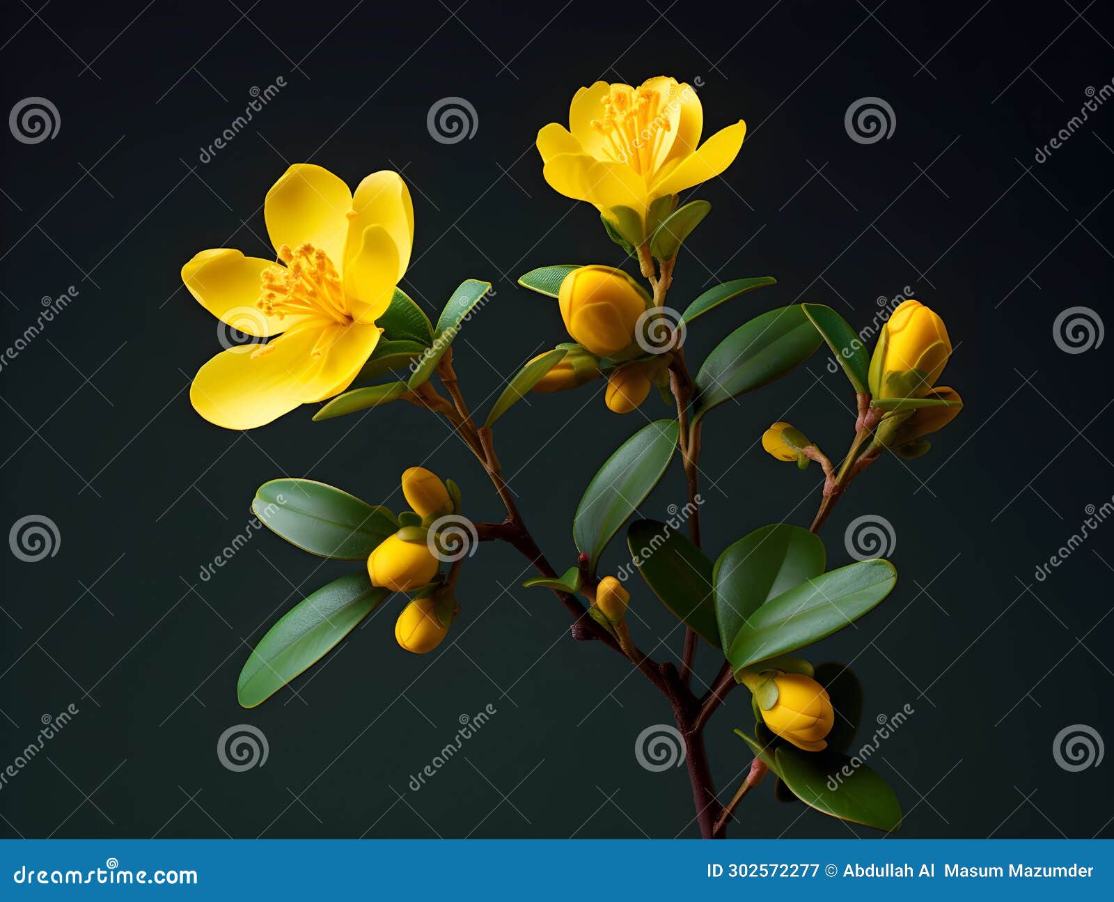 Hypericum Flower in Studio Background, Single Hypericum Flower ...