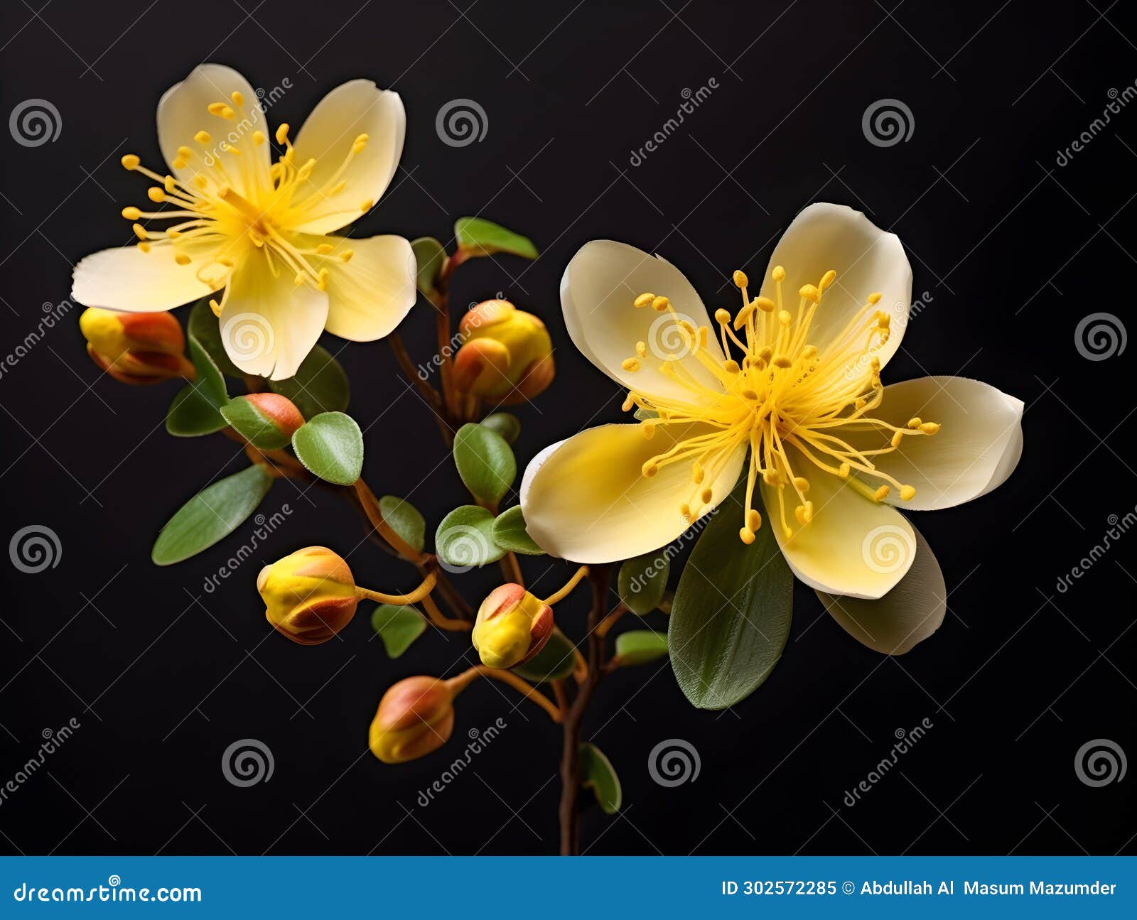 Hypericum Flower in Studio Background, Single Hypericum Flower ...