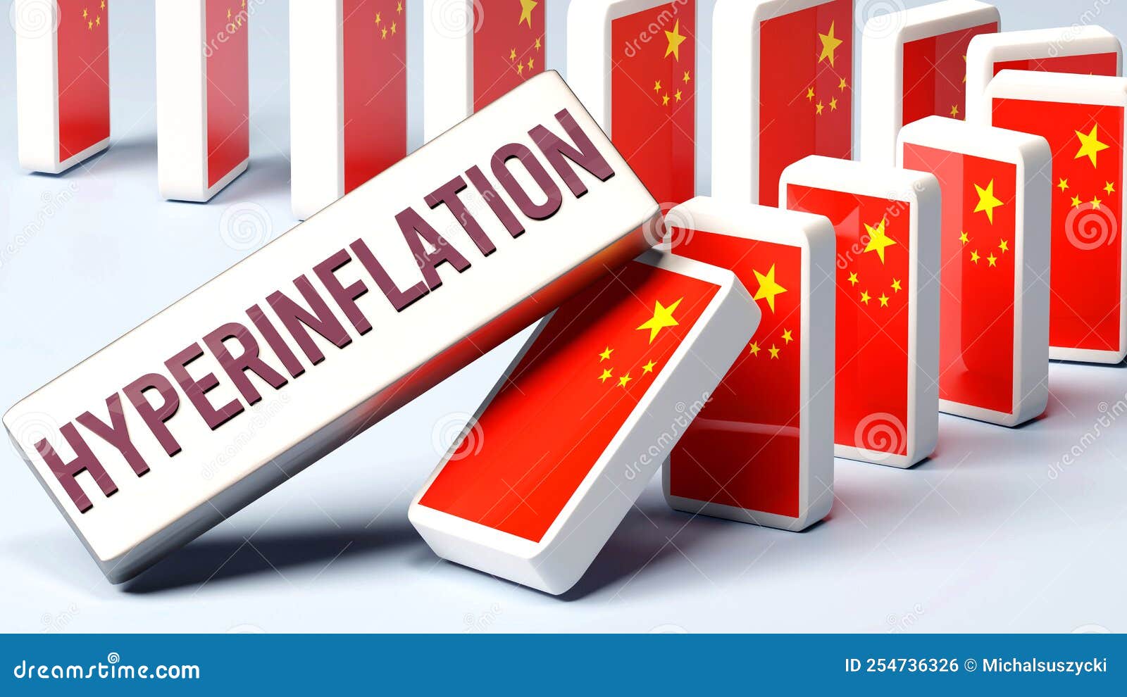 Hyperinflation Causing Decline of China Stock Illustration ...