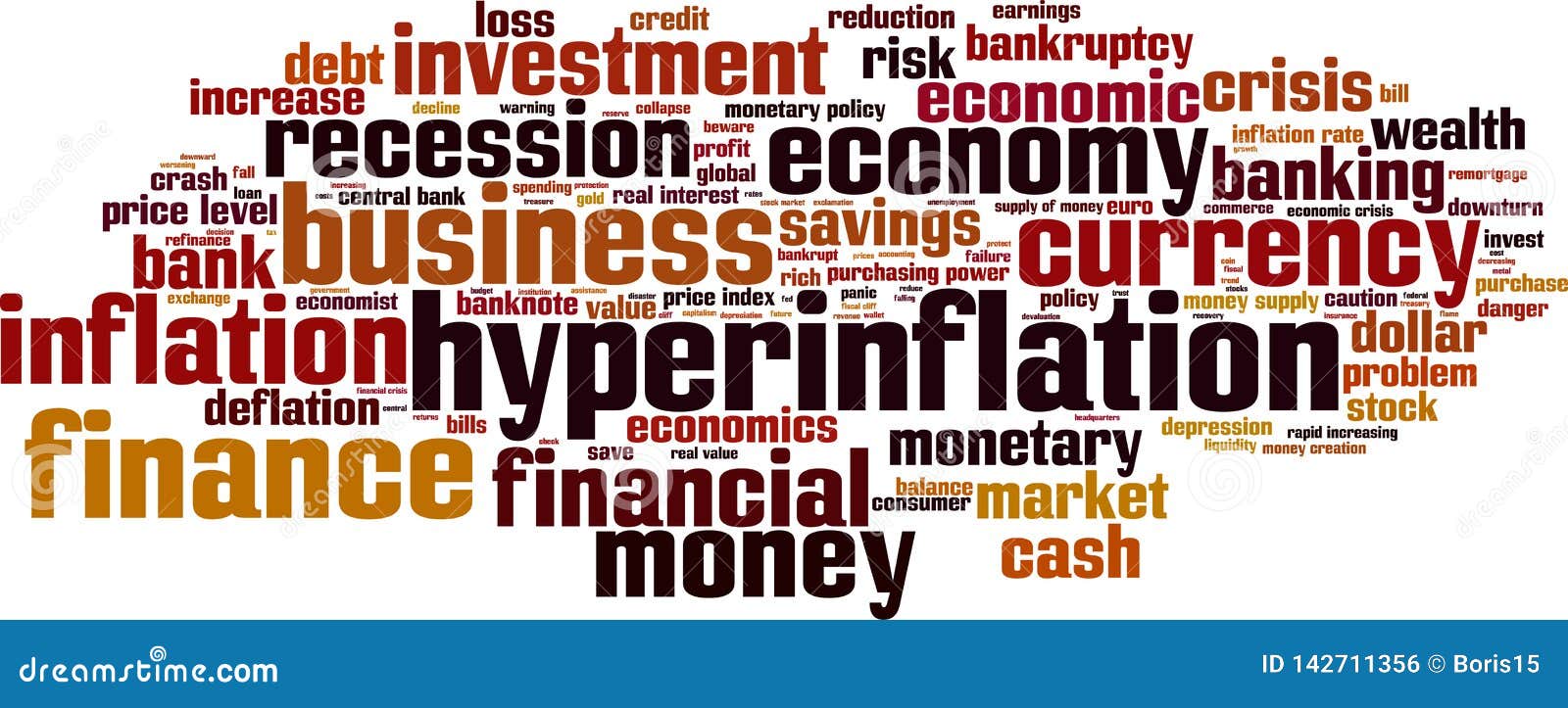 Hyperinflation word cloud stock vector. Illustration of deflation ...