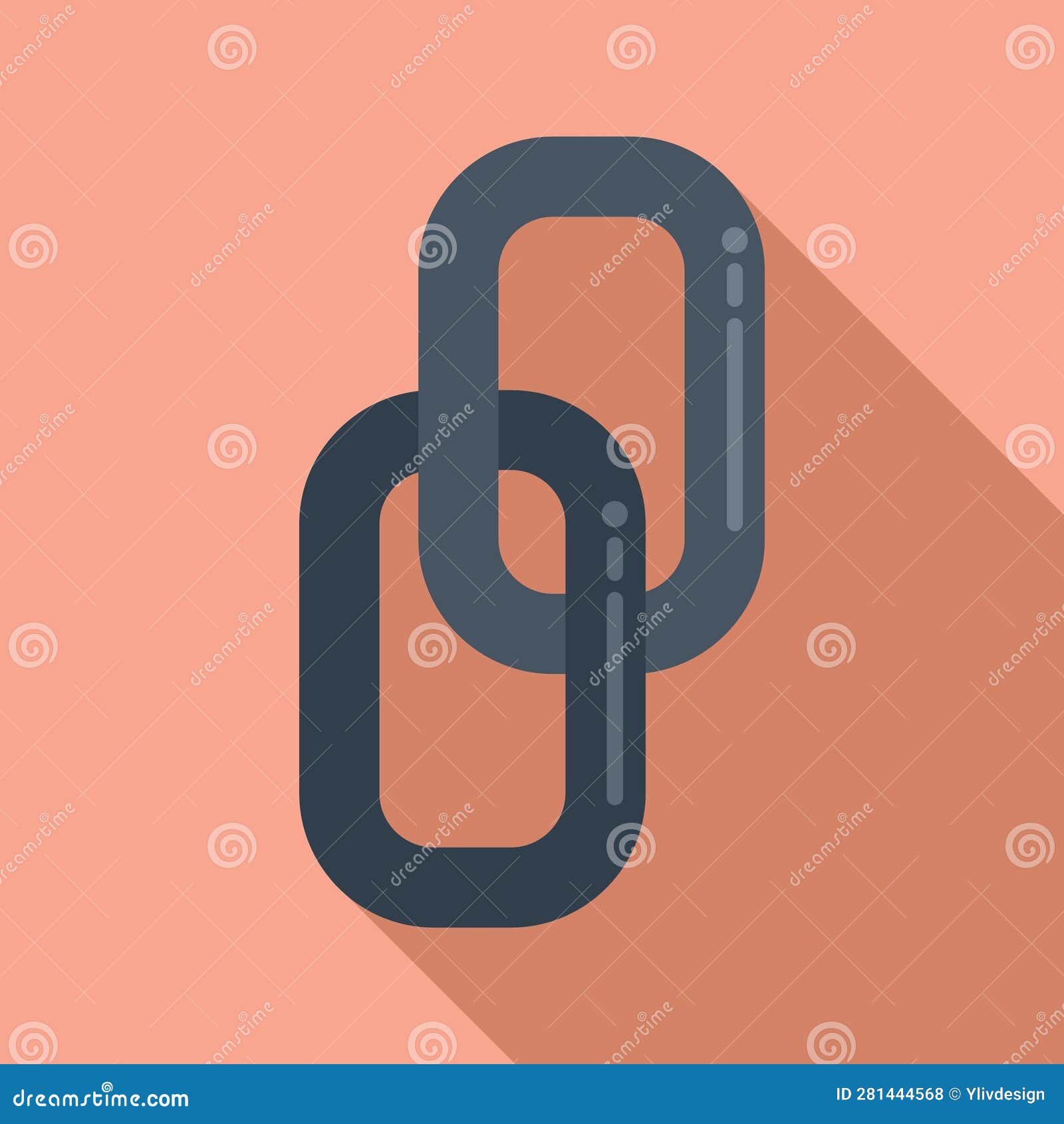 Hyperlink Chain Icon Flat Vector. Metal Link Stock Illustration ...