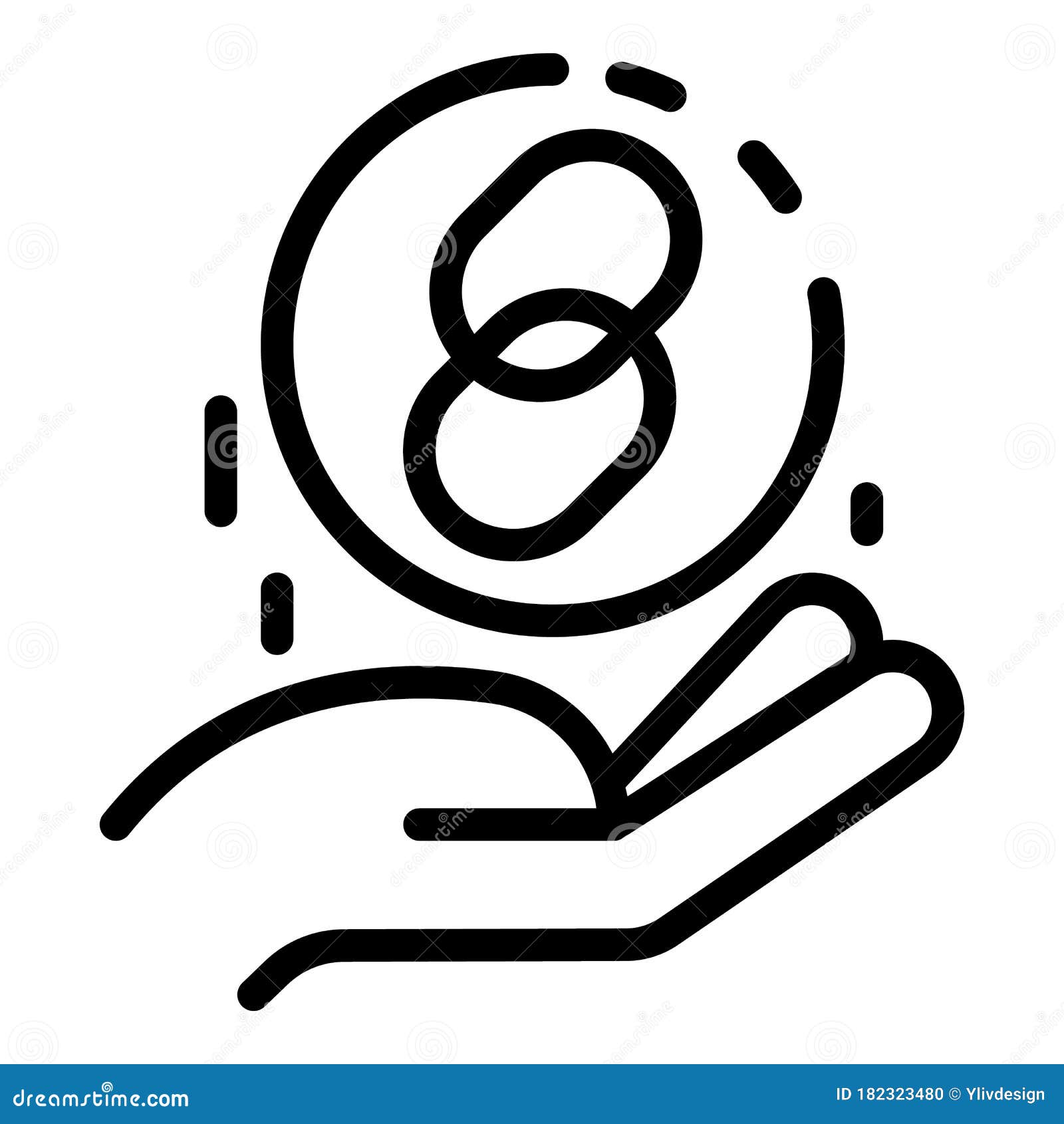 Hyperlink in the Hand Icon, Outline Style Stock Vector - Illustration ...