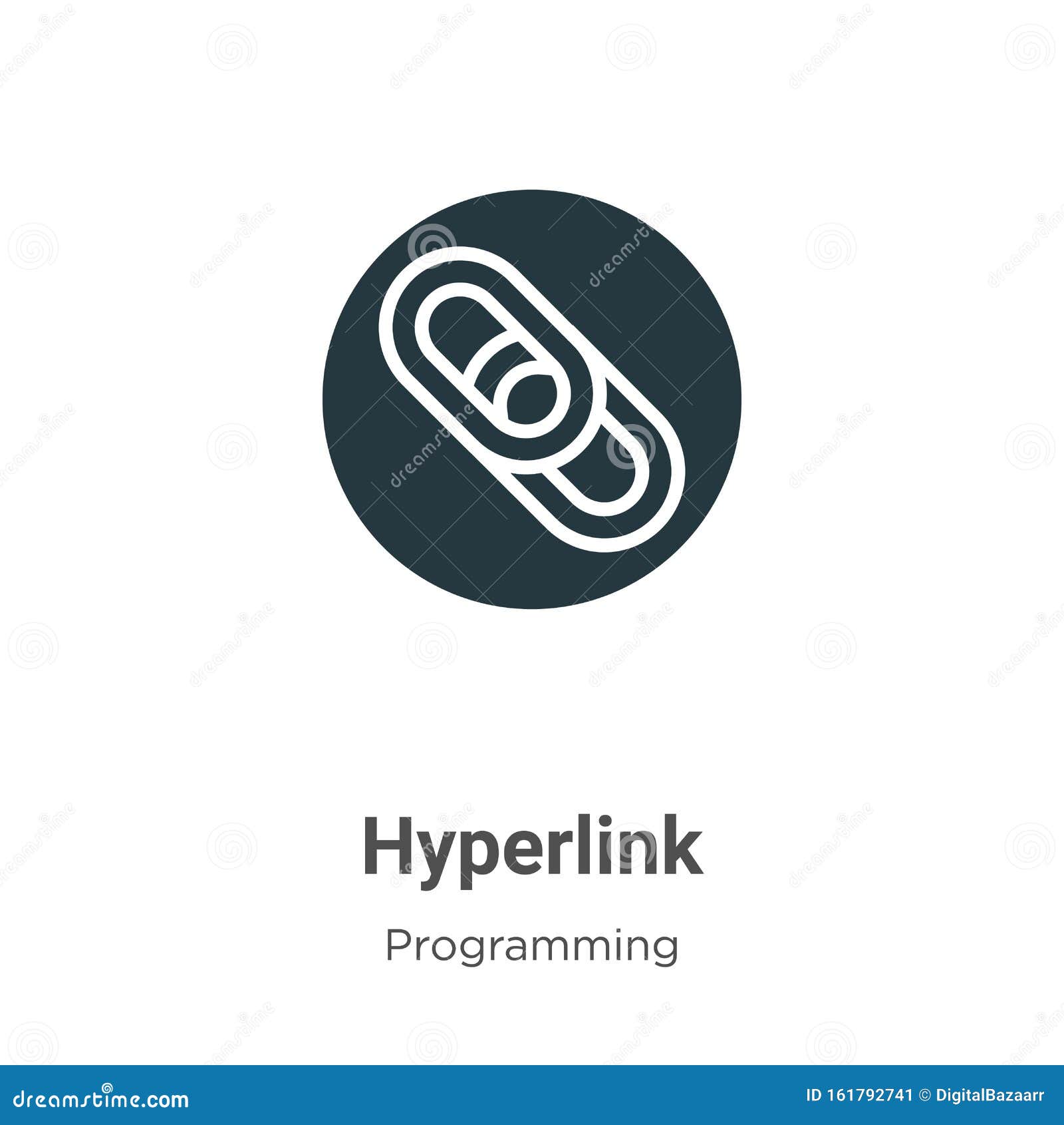 Hyperlink Vector Icon on White Background. Flat Vector Hyperlink Icon ...