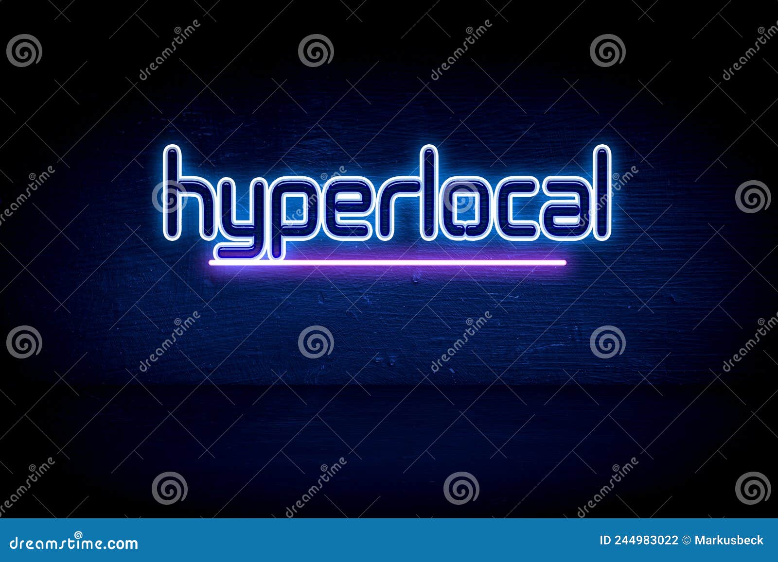 Hyperlocal - Blue Neon Announcement Signboard Stock Photo - Image of ...