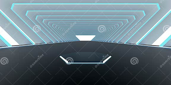 Hyperloop Cyberspace Pipe Sci Fi Corridor Neon Light Laser Tunnel ...