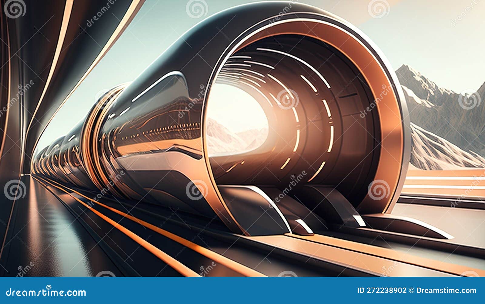Hyperloop Futuristic Passenger Train Vector Illustration ...