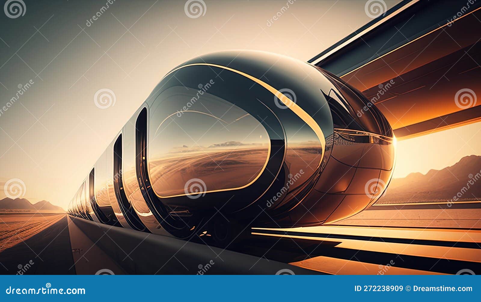 Hyperloop Futuristic Background Digital Art Illustration, Generative AI ...