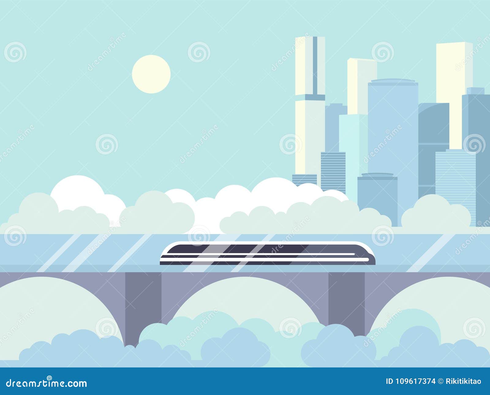Hyperloop Futuristic Passenger Train Stock Vector - Illustration of ...