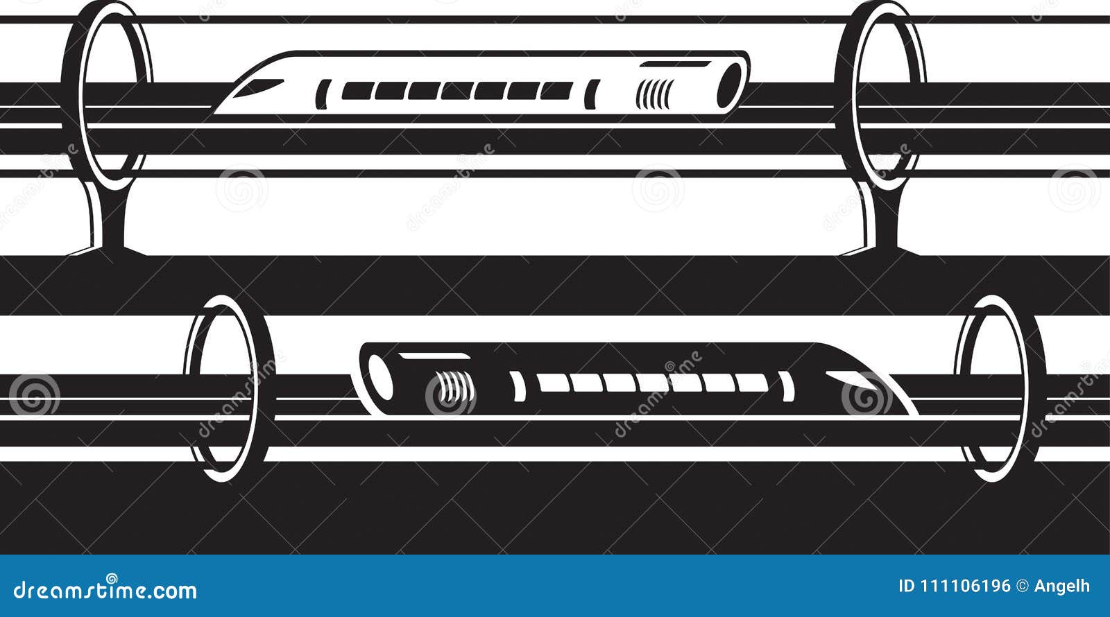 Hyperloop Overground and Underground Trains Stock Vector - Illustration ...