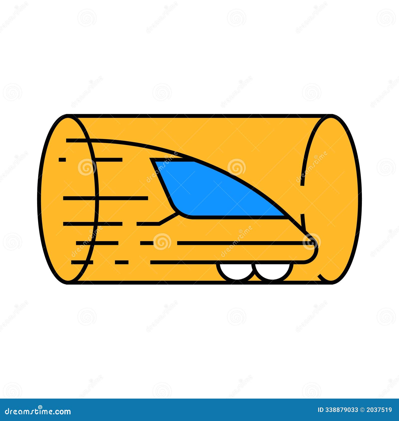 Hyperloop Railway Icon Color Illustration Stock Vector - Illustration ...