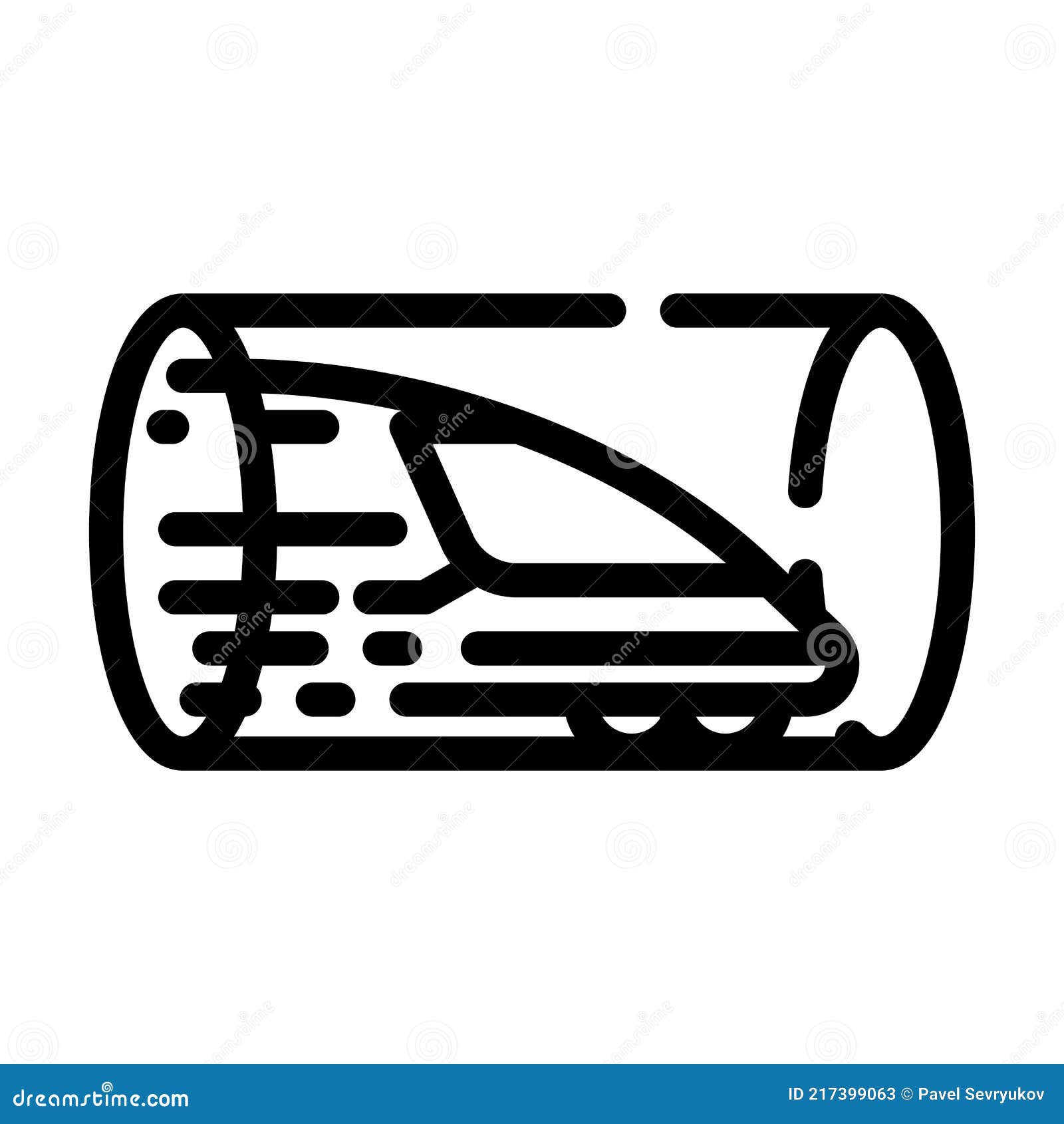Hyperloop Railway Line Icon Vector Illustration Stock Vector - Illustration of black, lined ...
