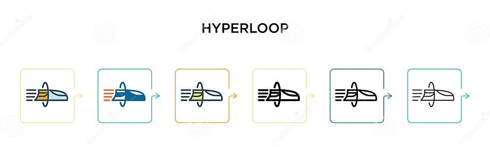 Hyperloop Vector Icon in 6 Different Modern Styles. Black, Two Colored ...
