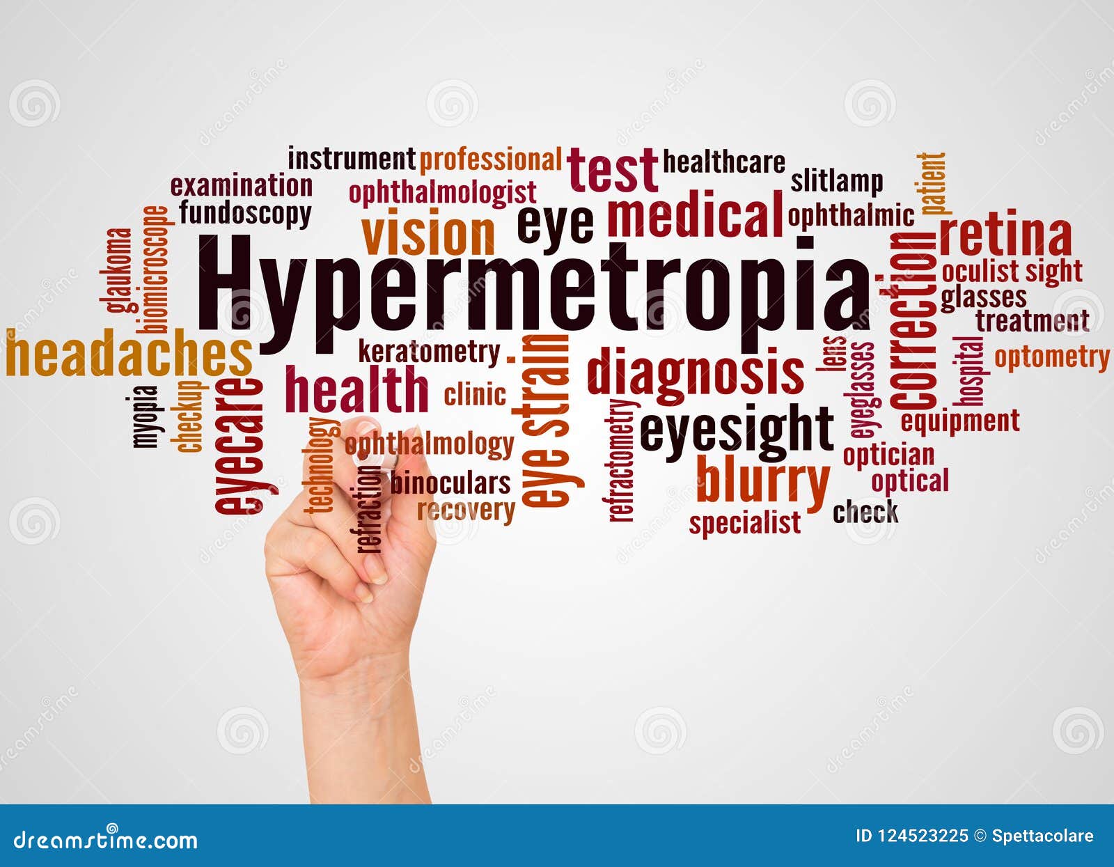 Hypermetropia Word Cloud And Hand With Marker Concept Royalty-Free ...