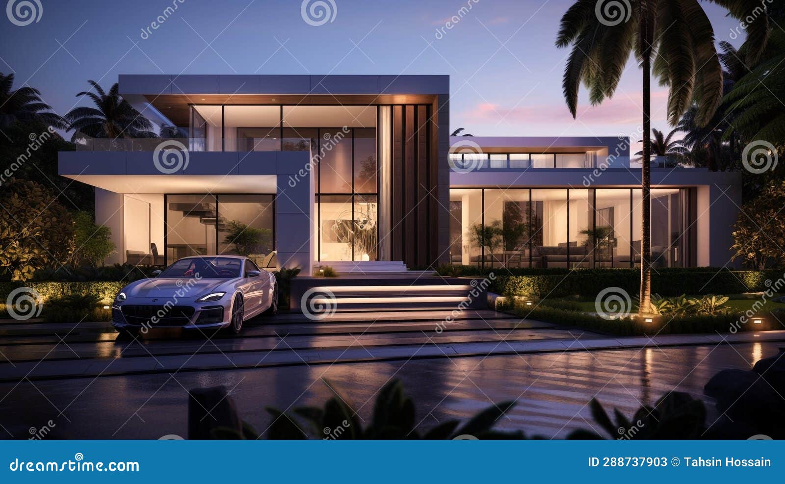 Hypermodern Luxurious Modern House, AI Generated Stock Illustration ...