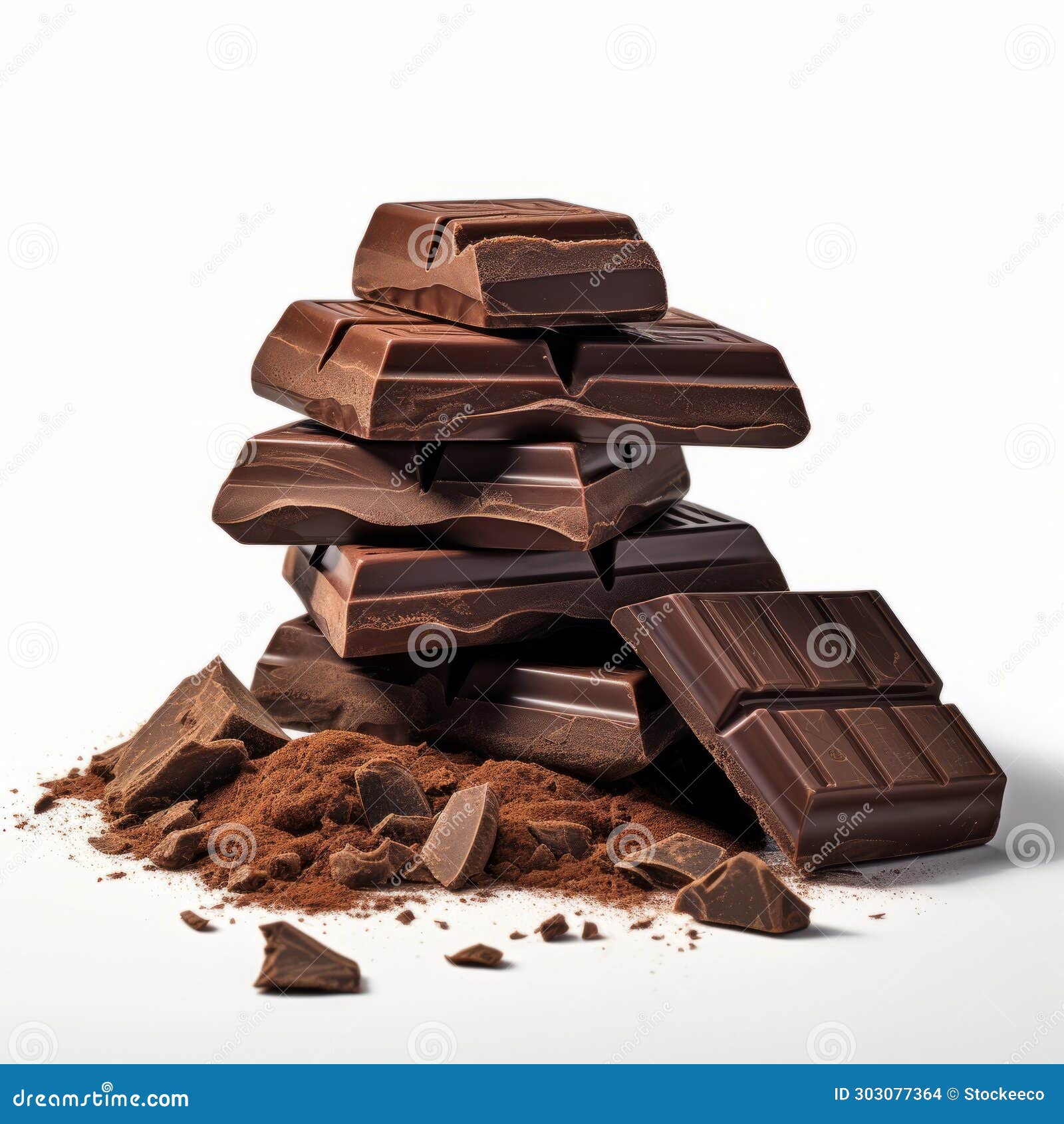 Hyperrealism Chocolate Chip Muffin On White Background Stock ...