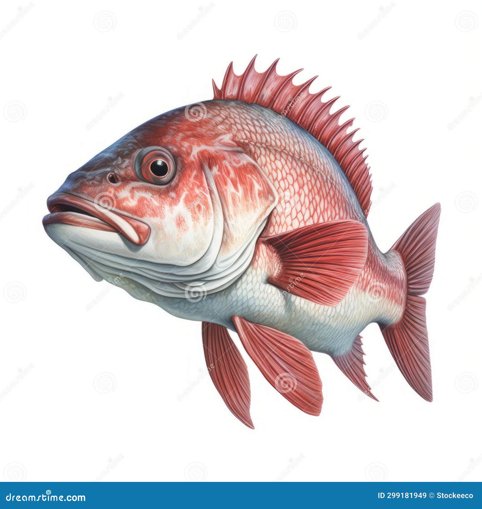 Hyperrealistic 3d Red Snapper Illustration on White Background ...