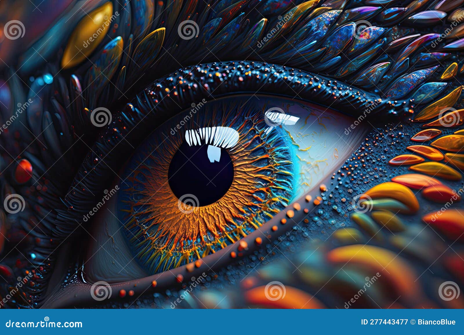 Hyperrealistic Abstract Close-up Renaissance Psychedelic Stock Image ...