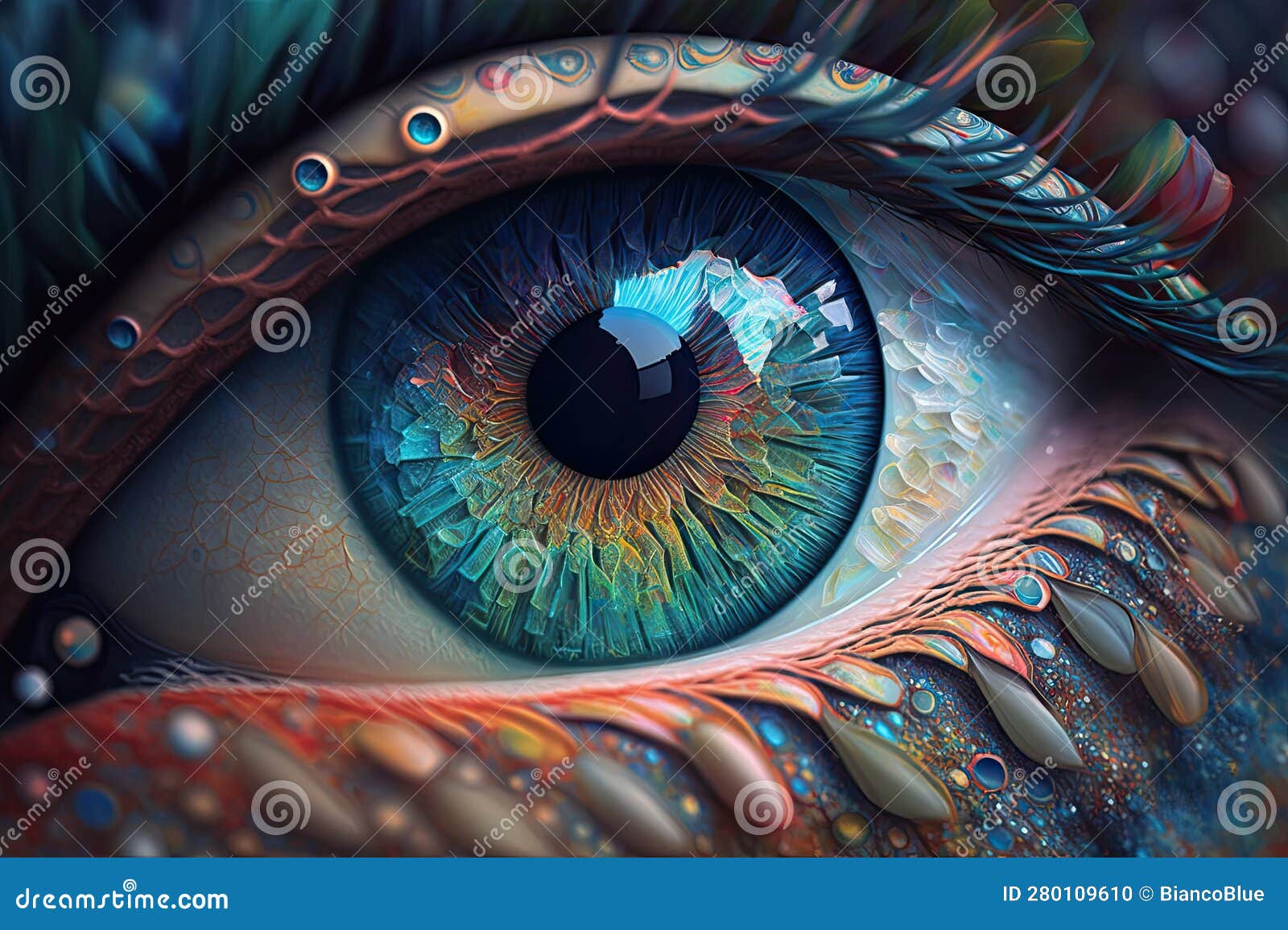 Hyperrealistic Abstract Close-up Renaissance Psychedelic Stock ...