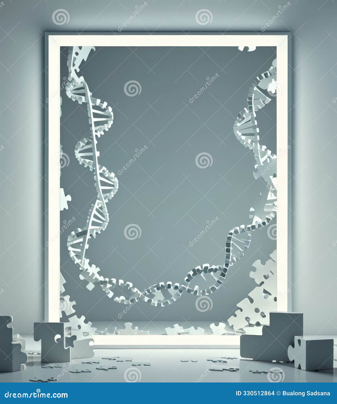 White Wall with Large Piece Puzzles in it Stock Illustration ...