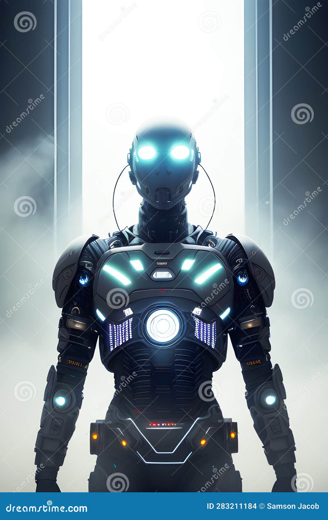 Hyperrealistic Aliens Movie Style Close Up Cyborg with Tech Skin ...