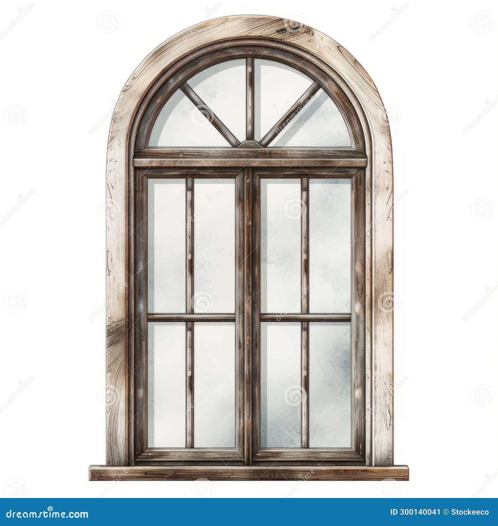 Hyperrealistic Arched Window with Distressed Surfaces - Cabincore ...