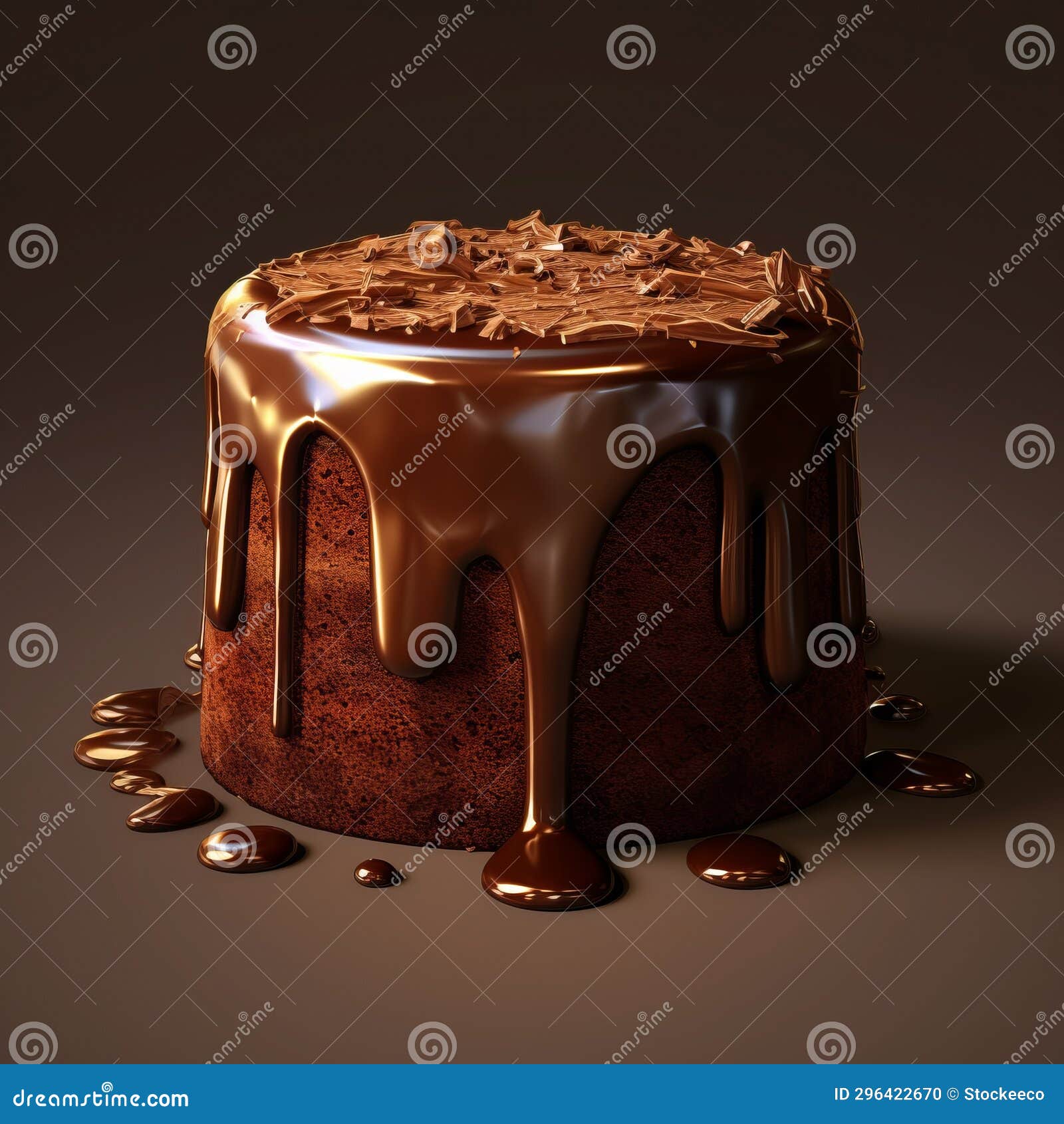 Hyperrealistic Chocolate Cake: 3d Render with Monochromatic Color ...