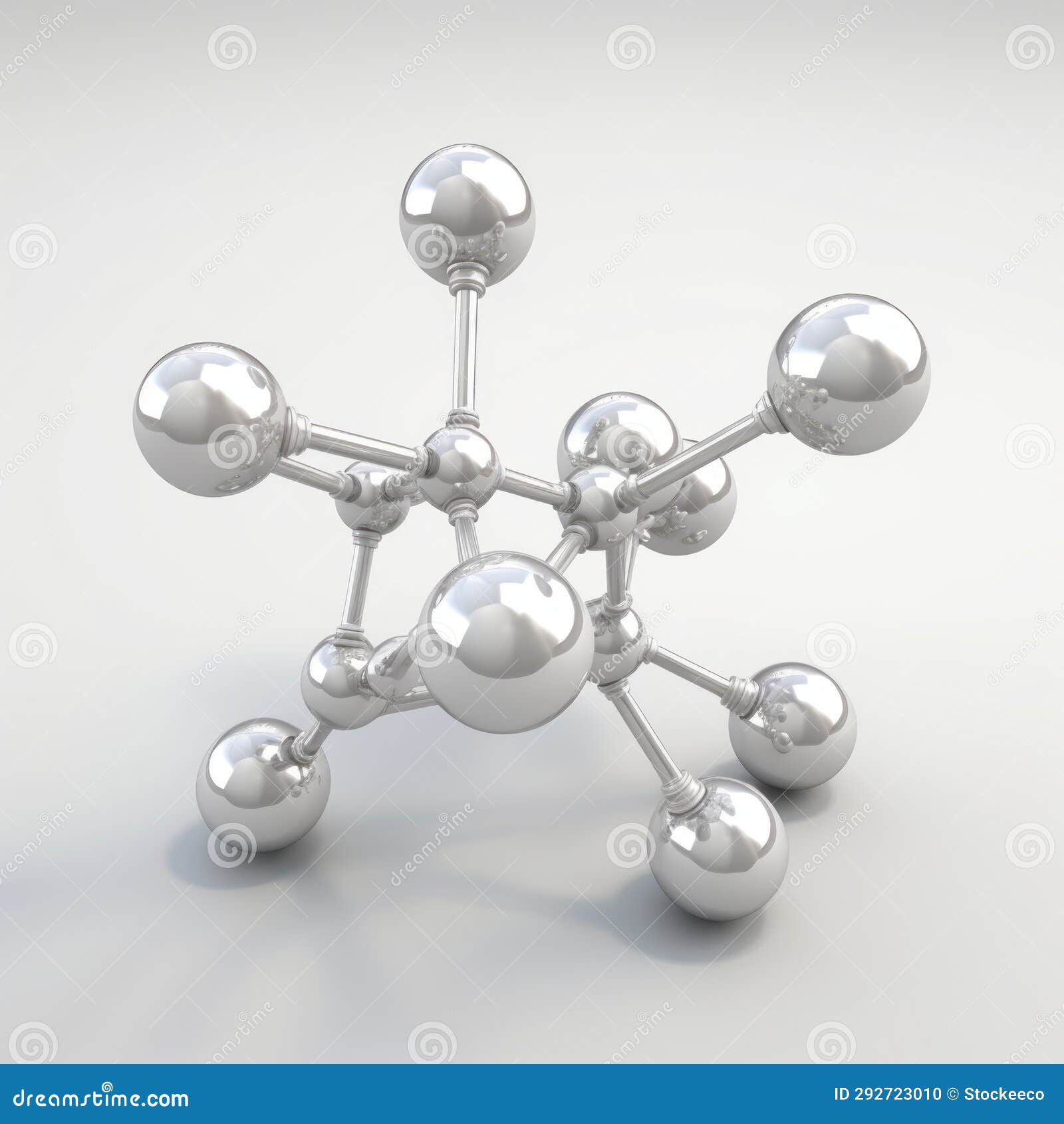 Hyperrealistic Chromepunk Molecular Structure Model of Silver Metal ...