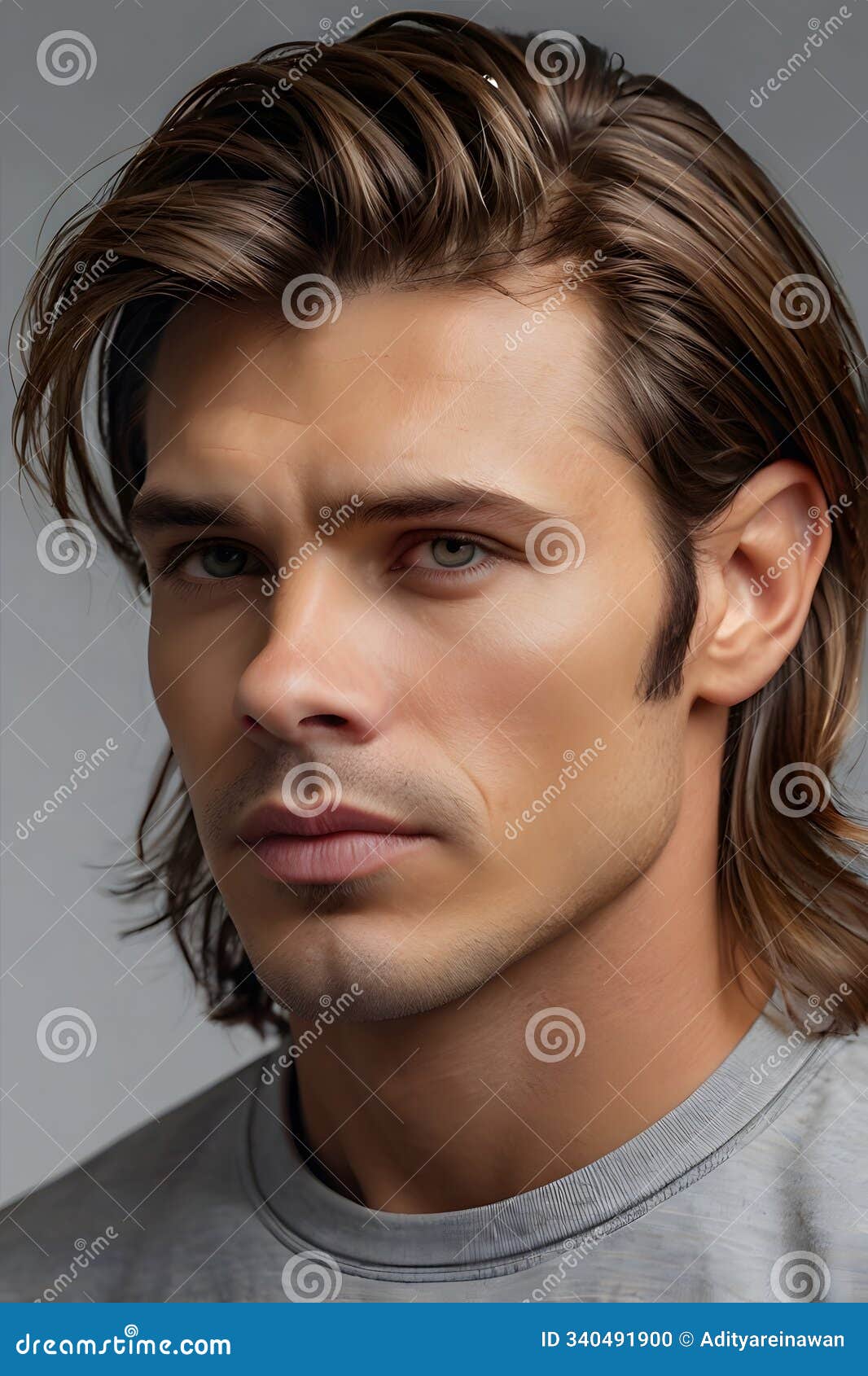 Mullet Haircut Close-Up: Hyperrealistic Modern Profile with Unique ...