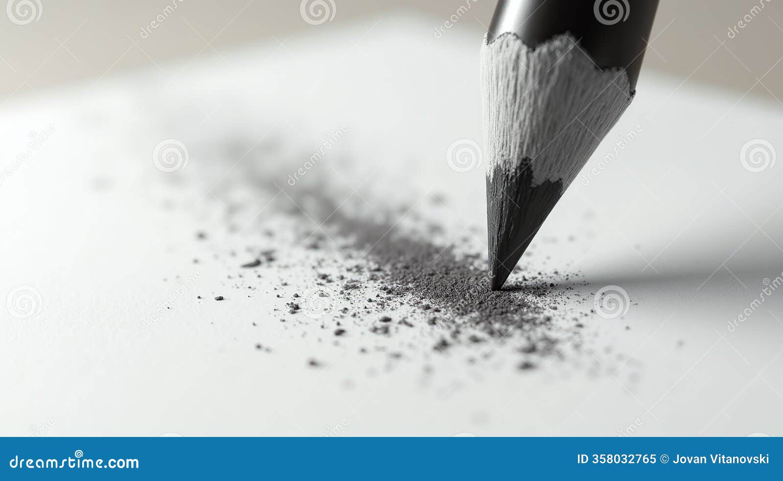 Hyperrealistic Close-Up of a Graphite Pencil on a White Drawing Surface ...