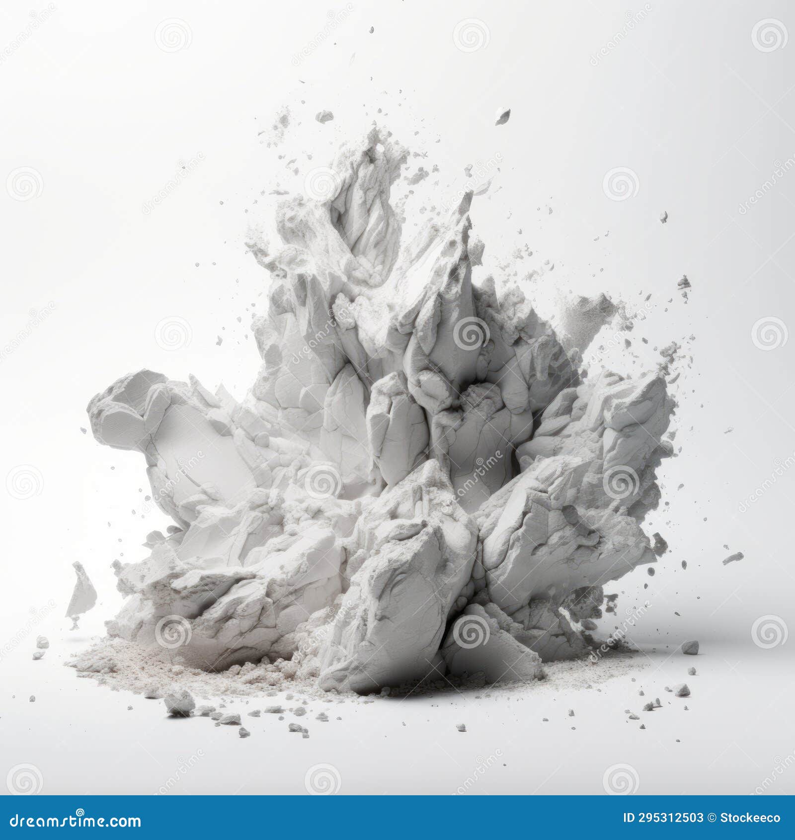 Hyperrealistic Composition: Exploding White Powder on a Balanced ...