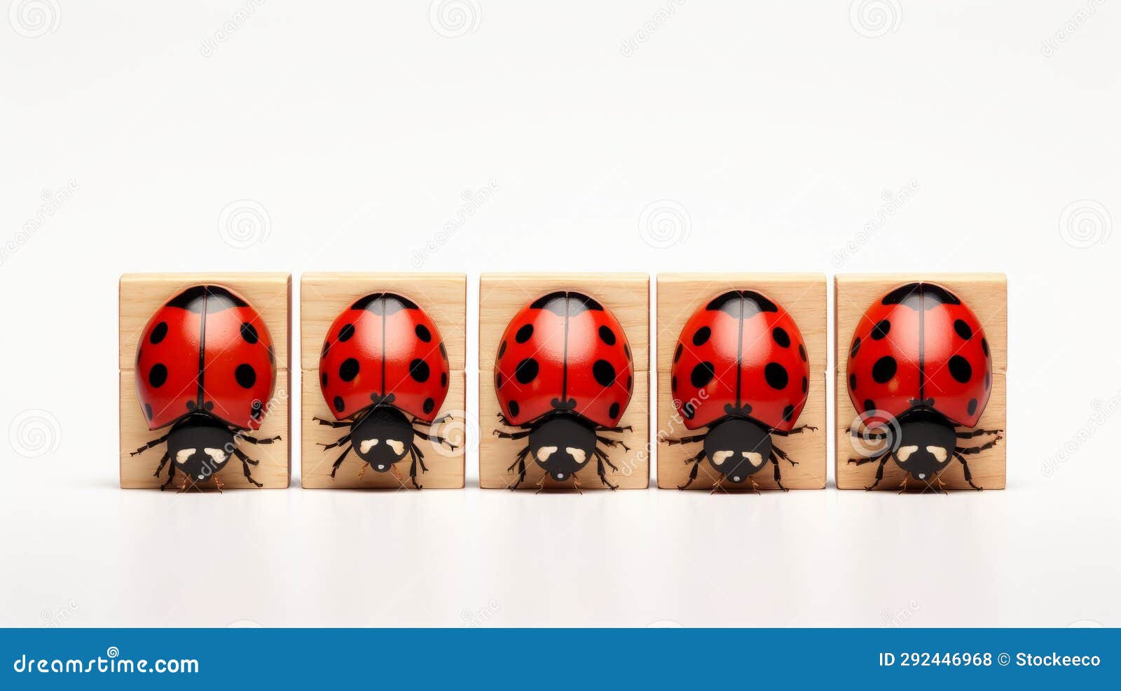 Hyperrealistic Composition of Ladybugs Carrying Wooden Box Stock ...