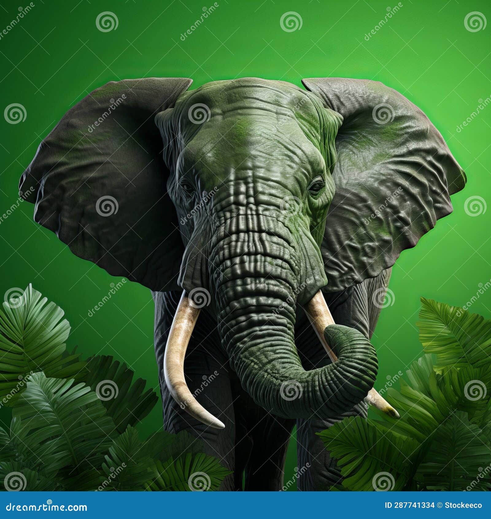 Hyperrealistic 3d Render of Muscular Black and White Elephant Stock ...