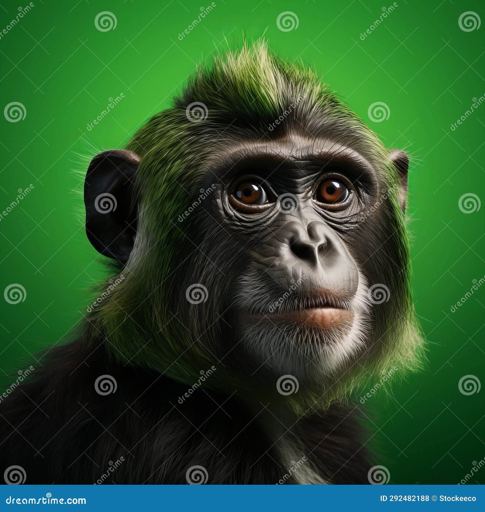 Hyperrealistic 3d Render of a Muscular Monkey with Green Mohawk Stock ...