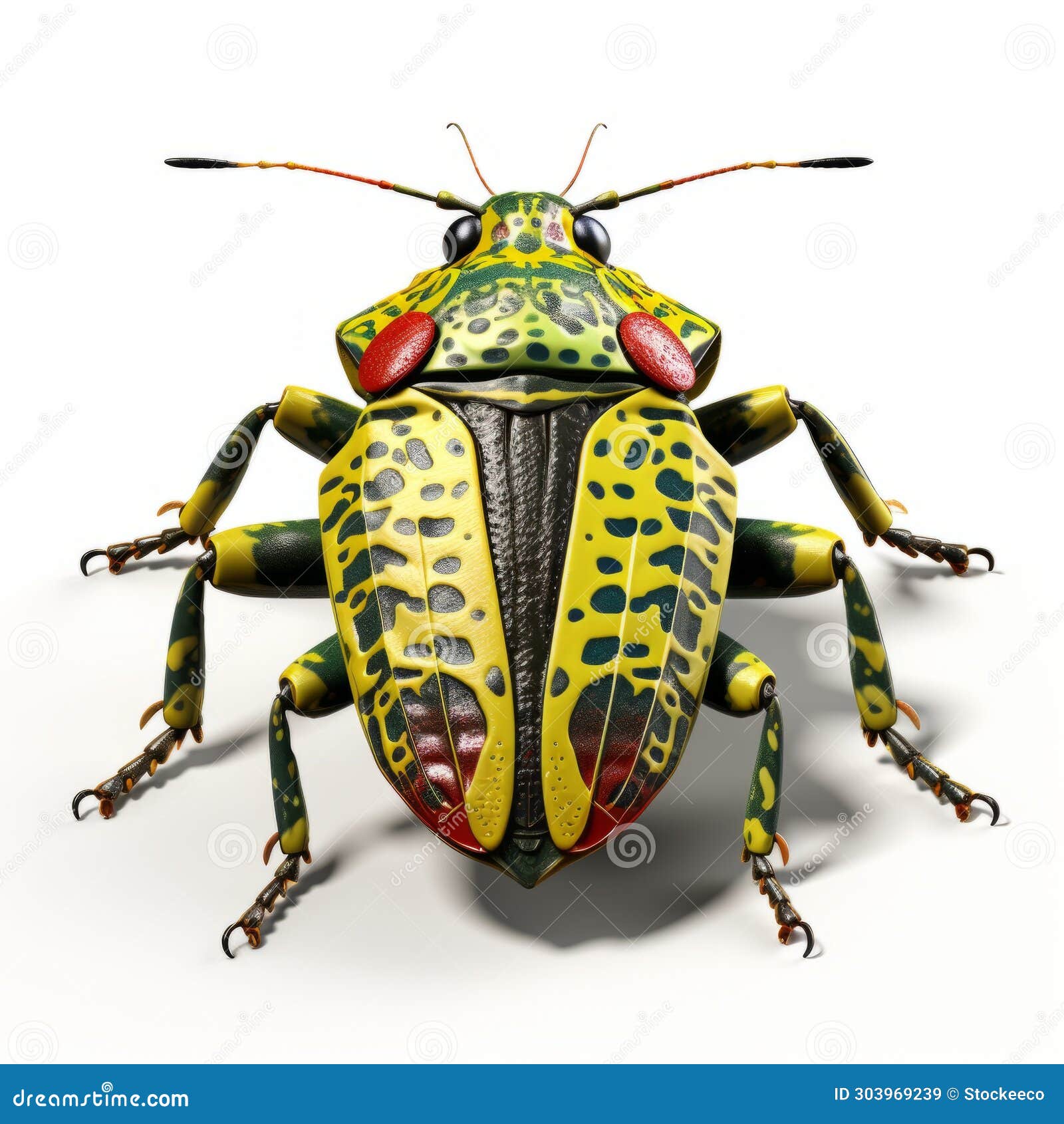 Hyperrealistic 3d Stink Bug with Colorful Spots on White Background ...